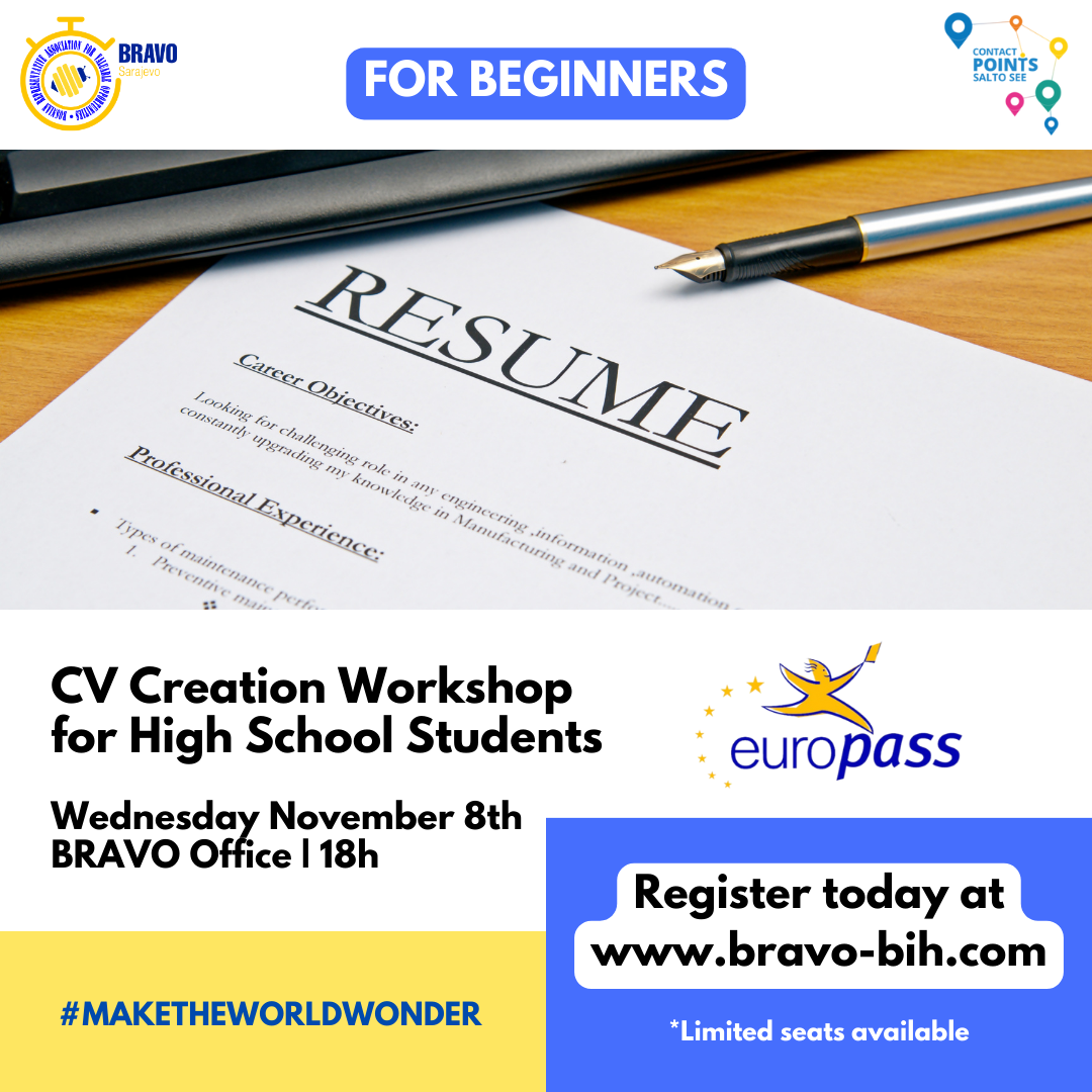 CV Creation Workshop for High School Students - BRAVO BiH