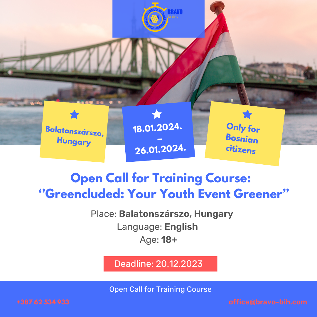 Open call for Training Course ‘’Greencluded: Your Youth Event Greener ...
